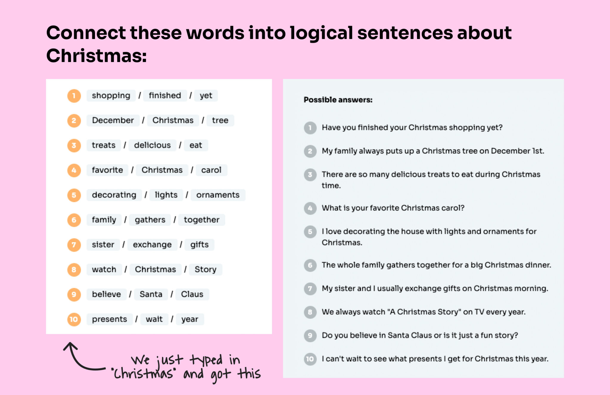5 Christmas Activities for Your ESL Lesson in Under 10 Minutes | Twee